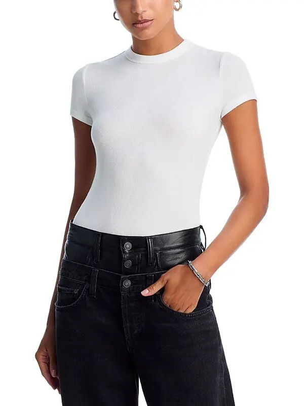FRAME Ribbed Tee - White