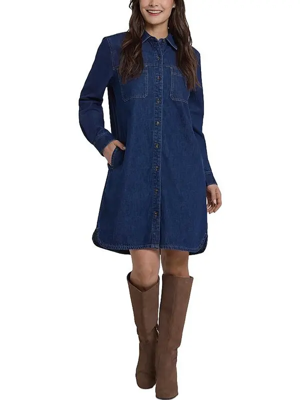 NYDJ Reese Denim Shirt Dress - Dindigo