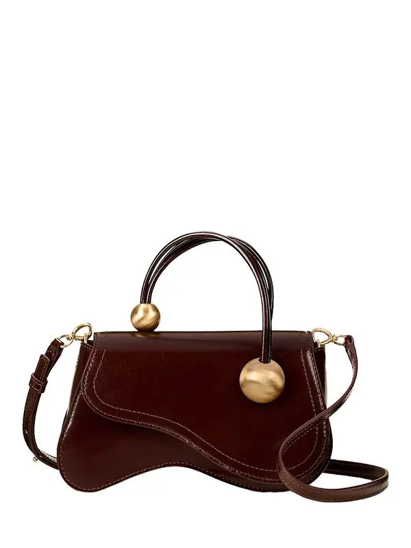 Cult Gaia Kazia Leather Nano Crossbody Bag - Espresso