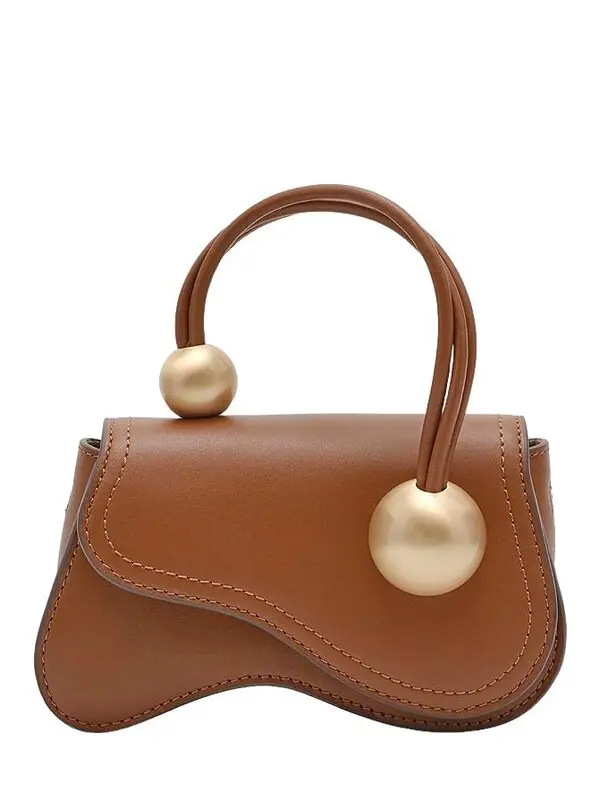 Cult Gaia Kazia Leather Nano Crossbody Bag - Pecan
