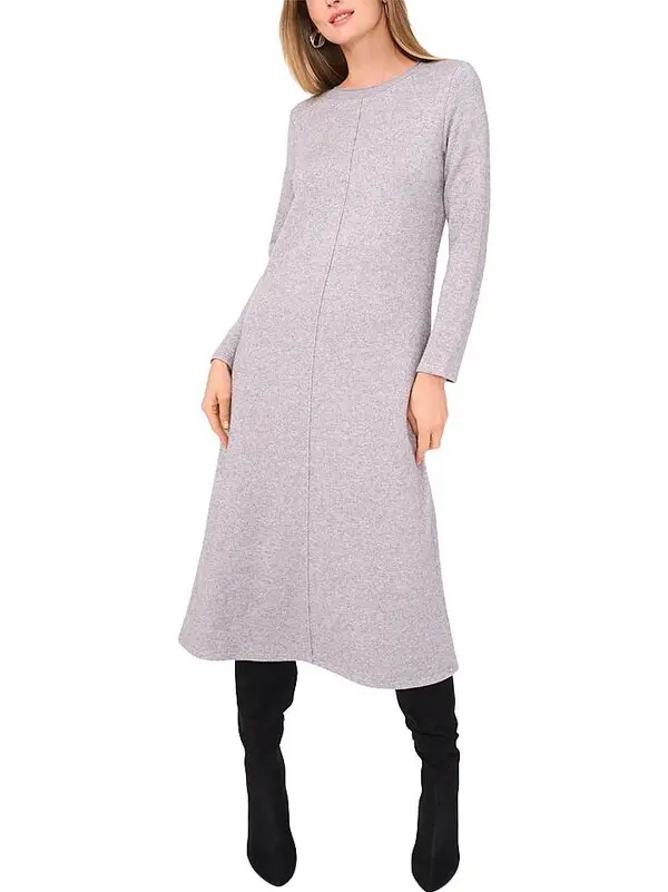Vince Camuto Long Sleeve Midi Dress - Light Heather Grey