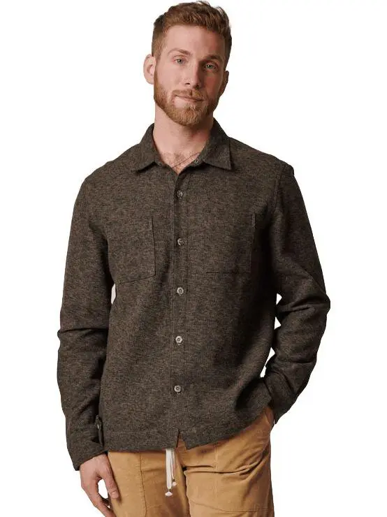 LEISURE LAB Cotton Tweed Button Up - Limestone