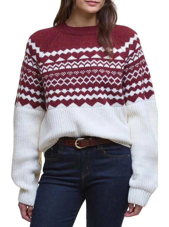 Barbour Mabel Fair Isle Wool-blend Sweater - Burgundy Multi