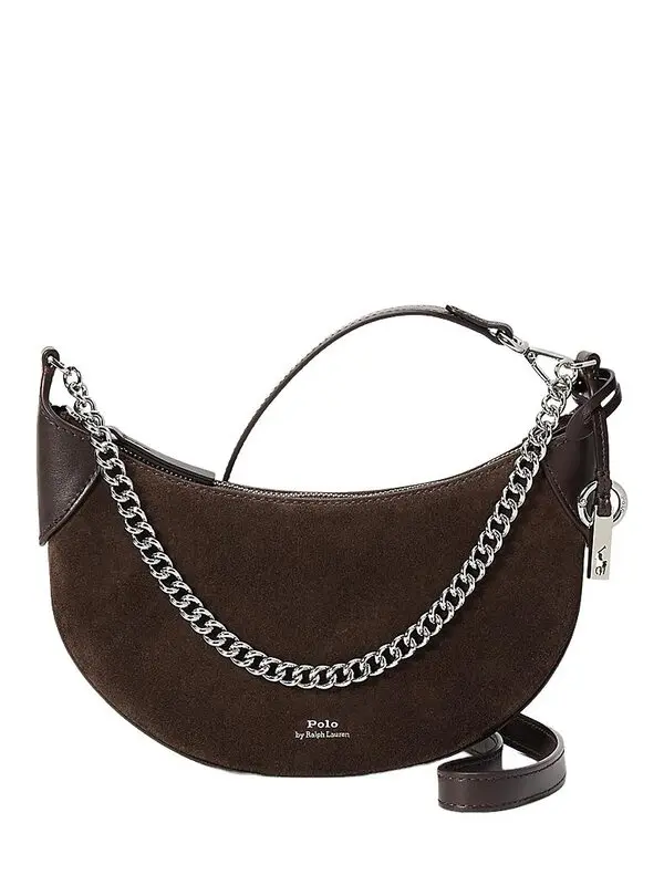 Polo Ralph Lauren Polo Id Suede Mini Chain Bag - Chocolate/tobacco