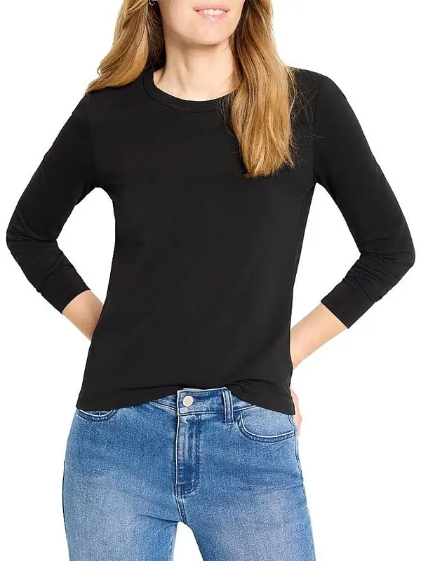 NIC+ZOE Knit Long Sleeve Top - Black Onyx