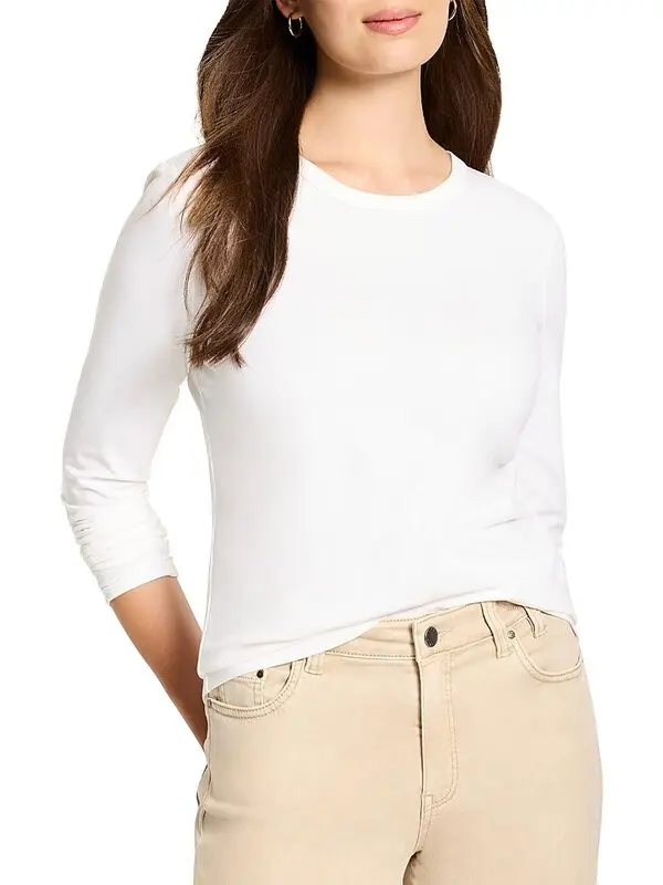 NIC+ZOE Knit Long Sleeve Top - Paper White