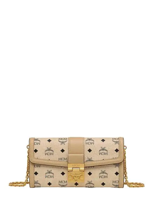 Mcm Tracy Chain Wallet - Beige + Black