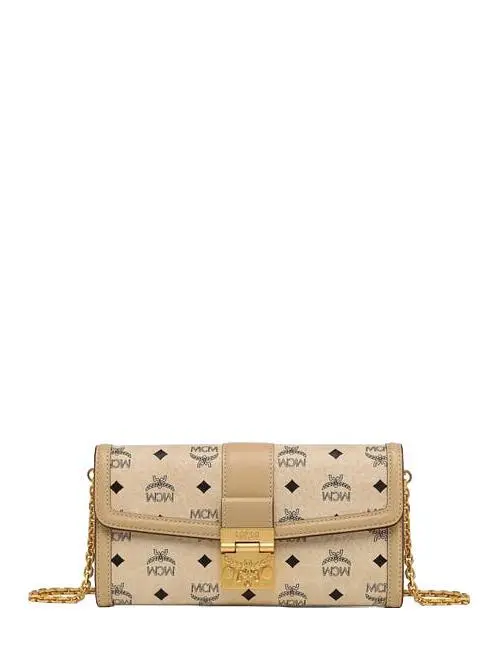 Mcm Tracy Chain Wallet - Beige + Black
