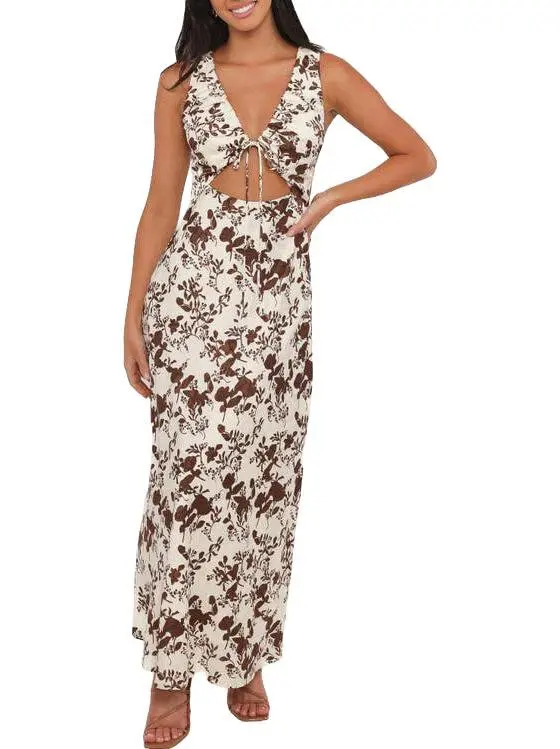 PETAL & PUP Floral Print Maxi Dress - Brown Floral