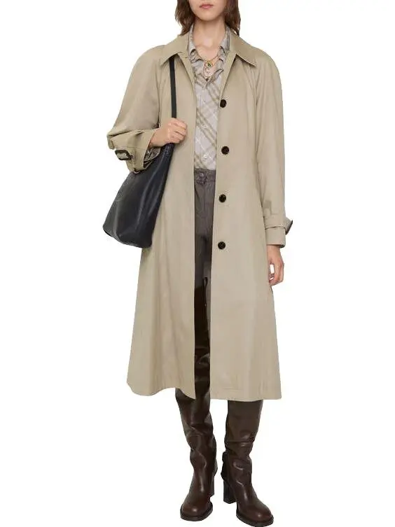 Burberry Ellingham Water-resistant Gabardine A-line Trench Coat - Quill