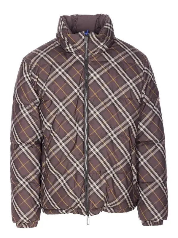 Burberry Snowdown Check Down Jacket - Brown