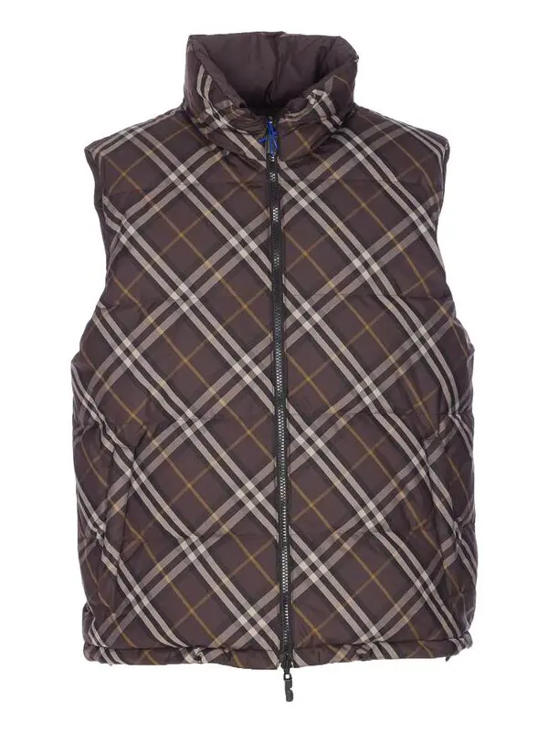 Burberry Snowshill Check Reversible Vest - Brown