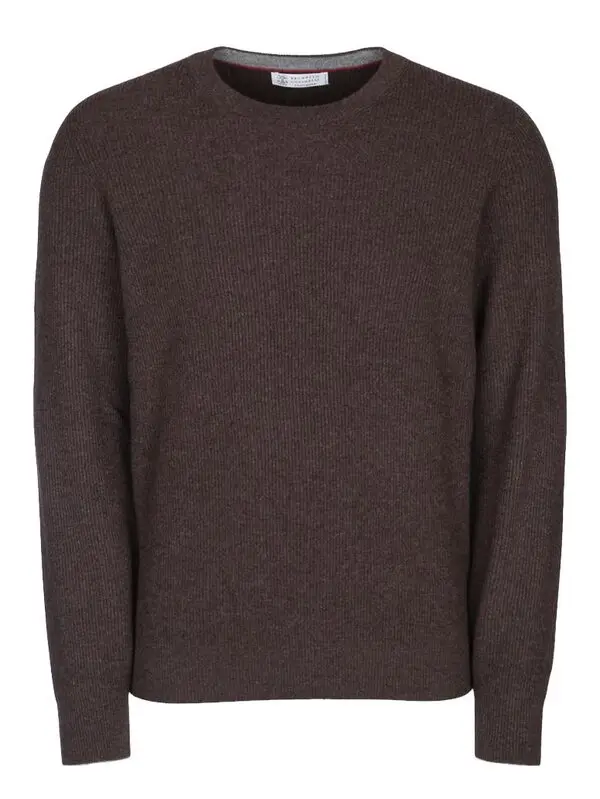 Brunello Cucinelli English Rib Cashmere Crewneck Sweater - Cu766
