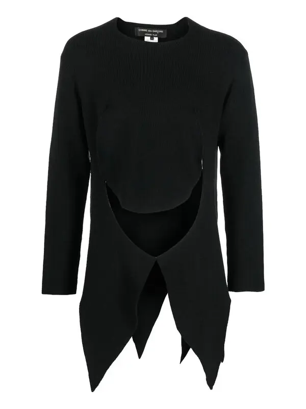 Comme Des Garçons Wool Asymmetric Jumper - Black