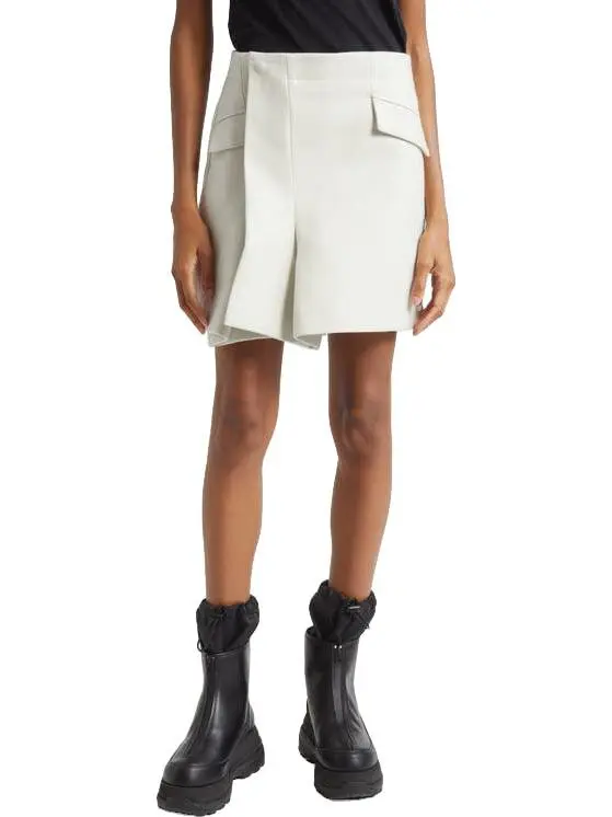 Sacai Flap Pocket Wool Melton Mini Skirt - Ecru