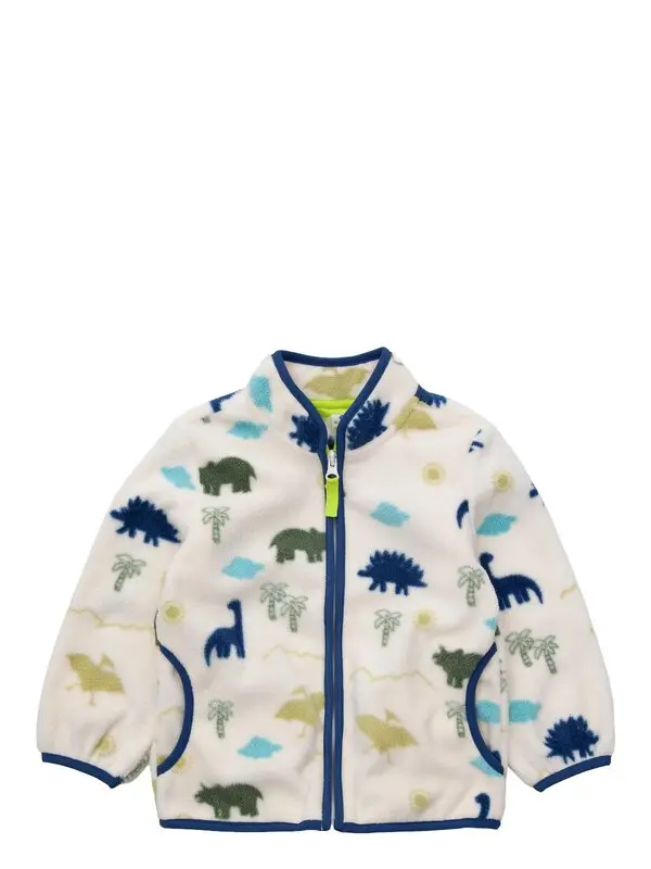ROKKA&ROLLA Fleece Adventure Jacket - Cream Dino