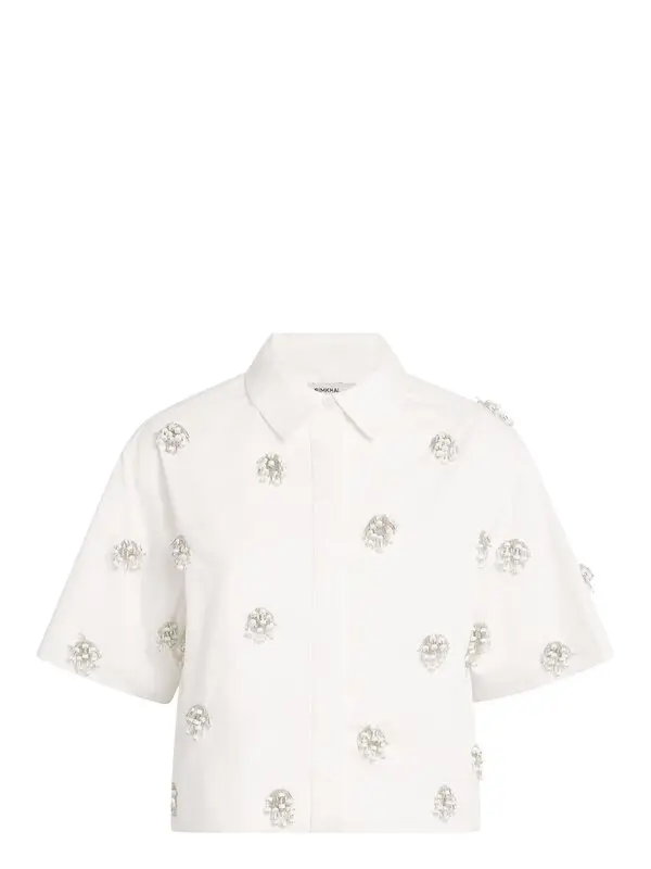 Simkhai Cotton Embellished Cosmo Shirt - White