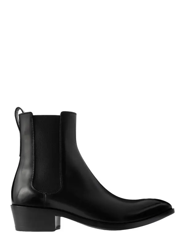 TOM FORD Leather Chelsea Boots - Black
