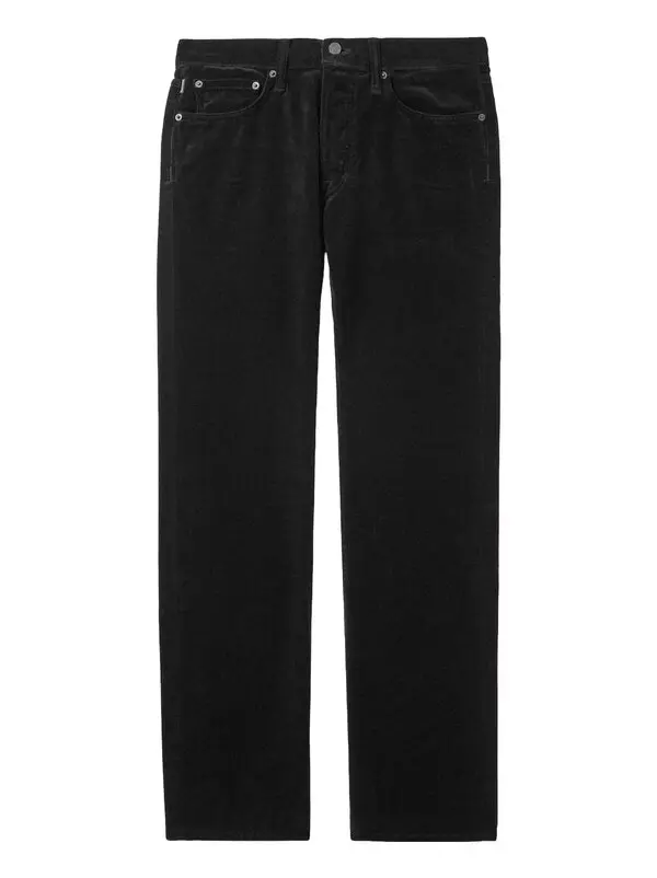TOM FORD Icon Straight-leg Cotton-velvet Trousers - Black