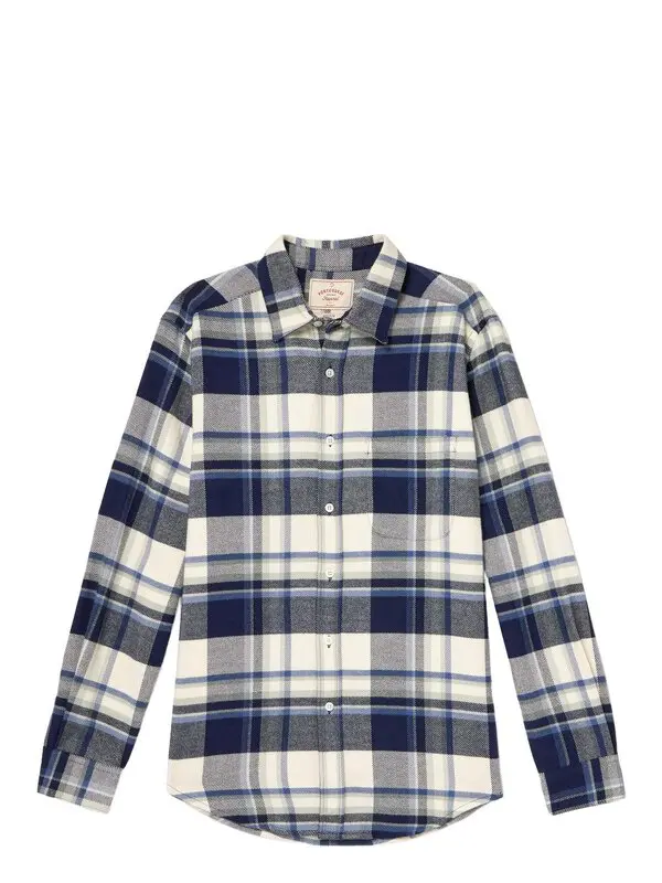 Portuguese Flannel Beck Checked Organic Cotton Shirt - Gray