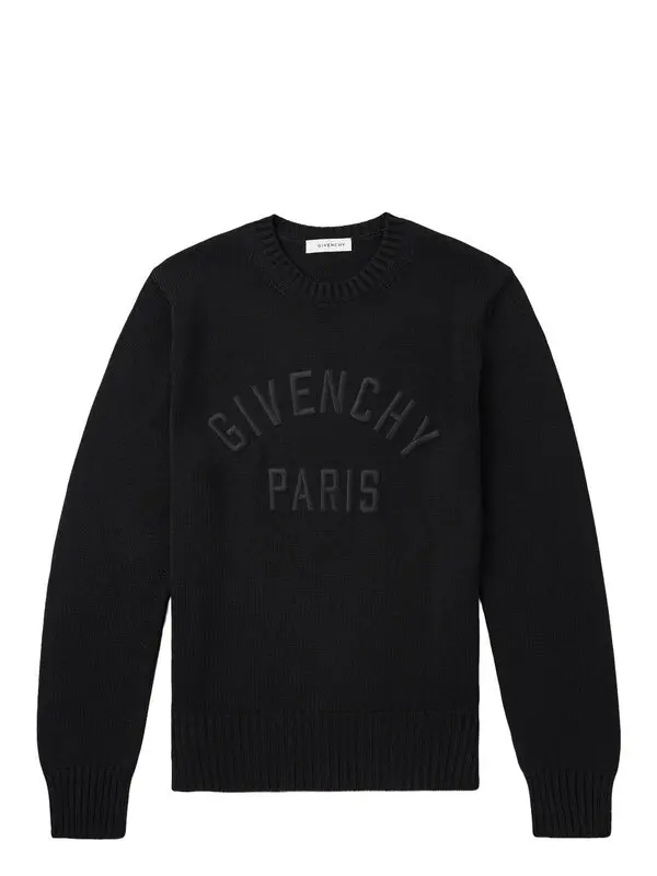 Givenchy Logo-embroidered Cotton Sweater - Black