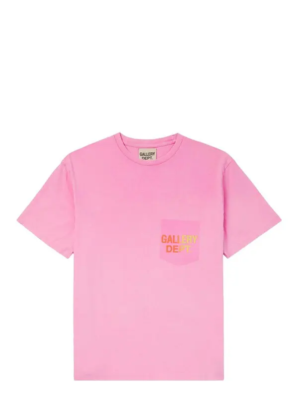 GALLERY DEPT. Boardwalk Logo-print Paint-splattered Cotton-jersey T-shirt - Pink