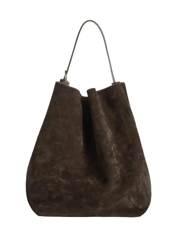 TOTEME Belted Suede Tote - Brown