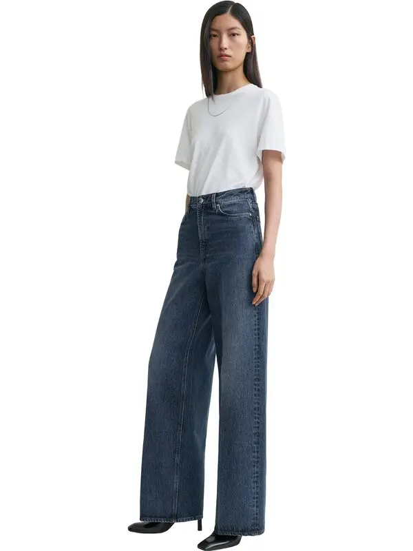 TOTEME High-waisted Wide-leg Jeans - Dk Blue