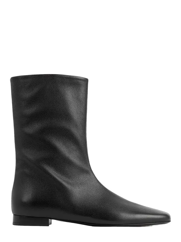 TOTEME Grained-leather Ankle Boots - Black