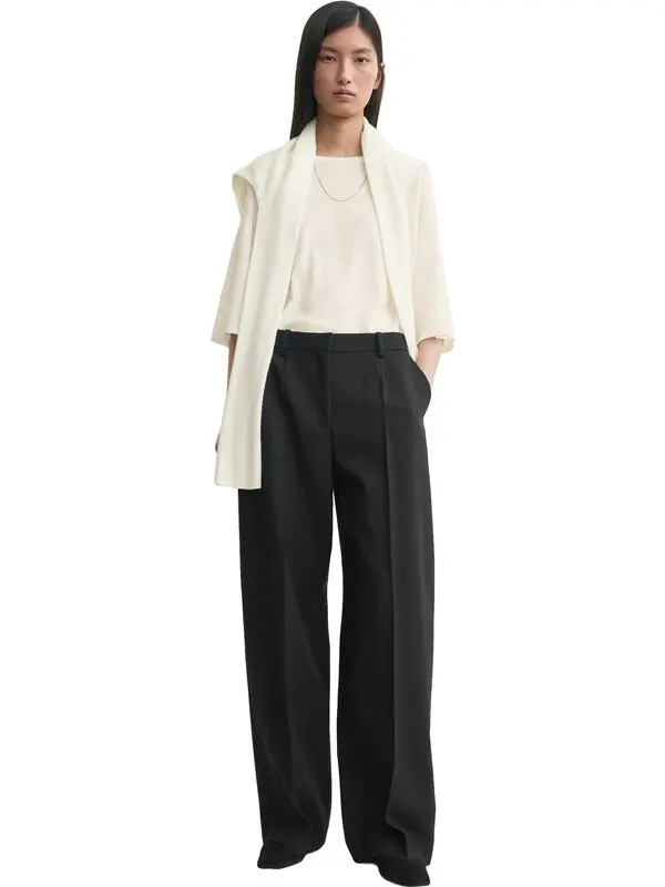 TOTEME Wide Tailored Trousers - Black