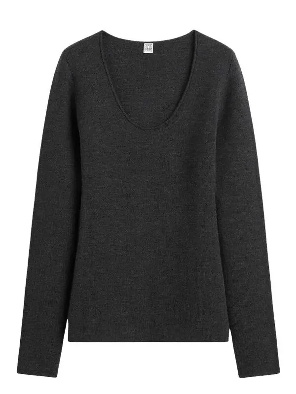 TOTEME Compact Knit Top - Charcoal Melange