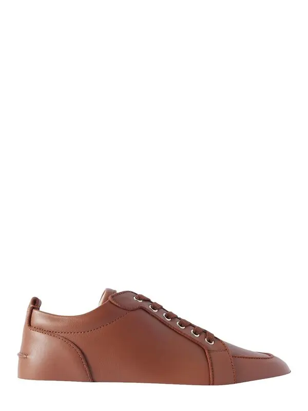 CHRISTIAN LOUBOUTIN Rantulow Orlato Grosgrain-trimmed Sneakers - Brown