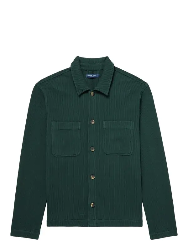 Frescobol Carioca Preto Waffle-knit Cotton Overshirt - Green