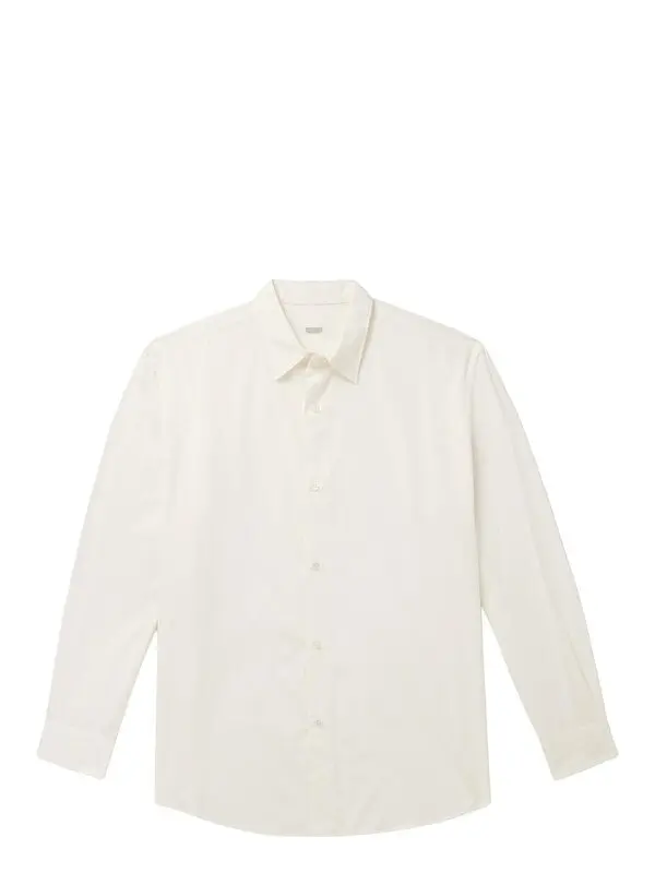 A.PRESSE Cotton And Silk-blend Shirt - White