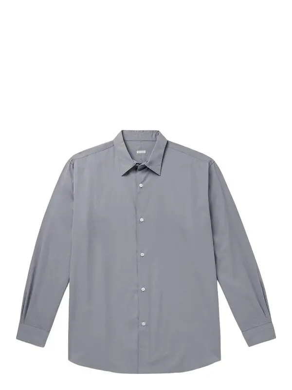 A.PRESSE Cotton And Silk-blend Shirt - Gray