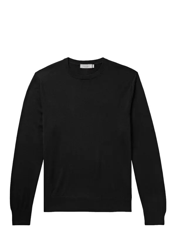 Canali Cashmere Crewneck Sweater - Black