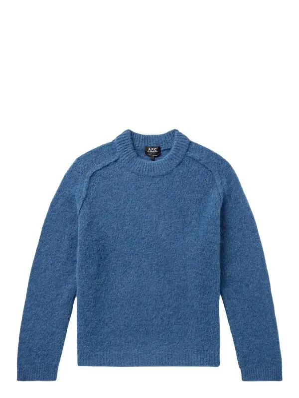 A.p.c. Tyler Alpaca-blend Mock-neck Sweater - Blue