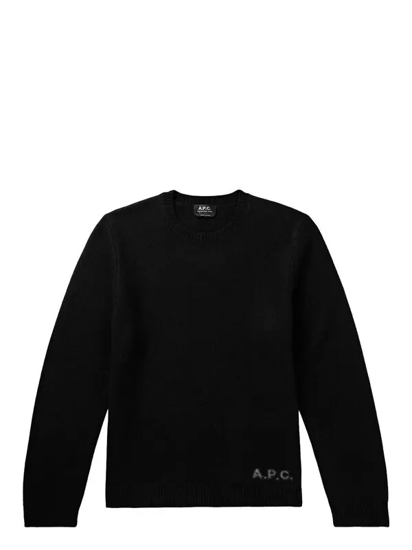 A.p.c. Edward Logo-print Virgin Wool Sweater - Black