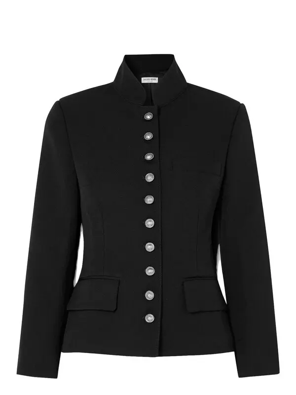 EMPORIO SIRENUSE Tolly Embellished Wool-twill Jacket - Black