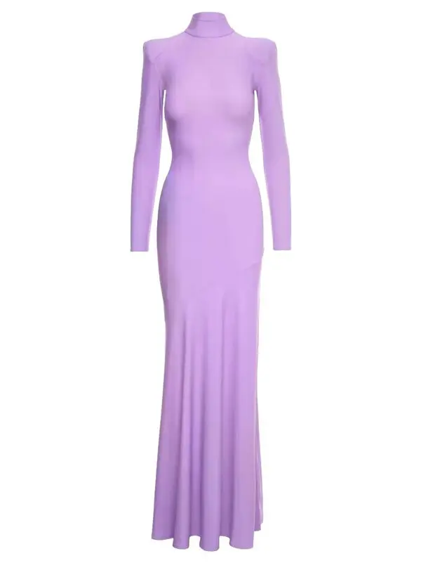 V:PM ATELIER High-neck Flared Dress - Purple
