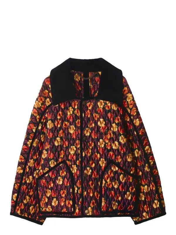 Burberry Geranium Leaf-print Quilted Jacket - Red