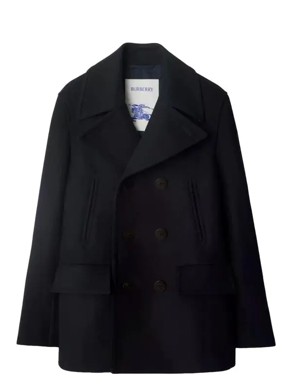 Burberry Double-breasted Pea Coat - Blue