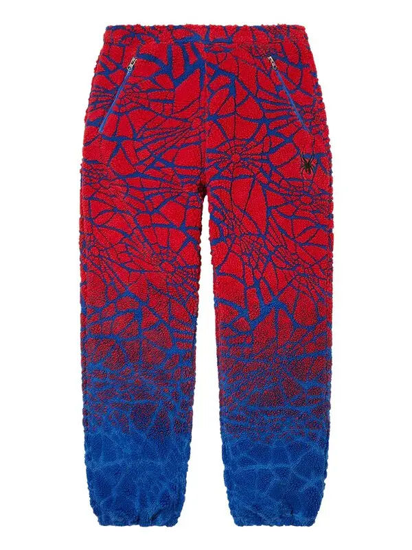 Supreme X Spyder Web Polar Fleece Pant - Blue