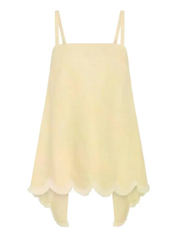 Posse Scalloped-hem Tank Top - Neutrals