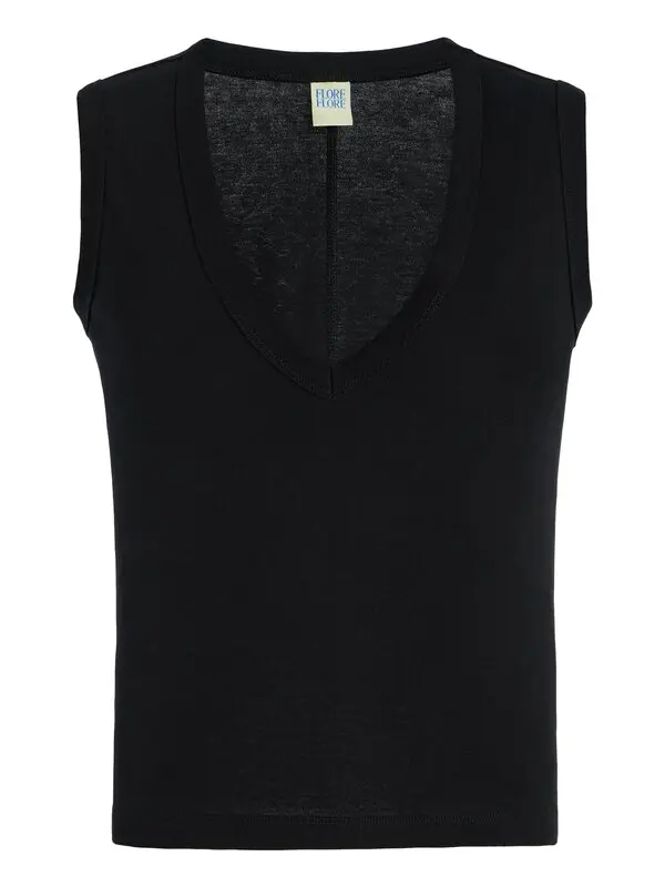 FLORE FLORE Dewi Cotton Tank Top - Black