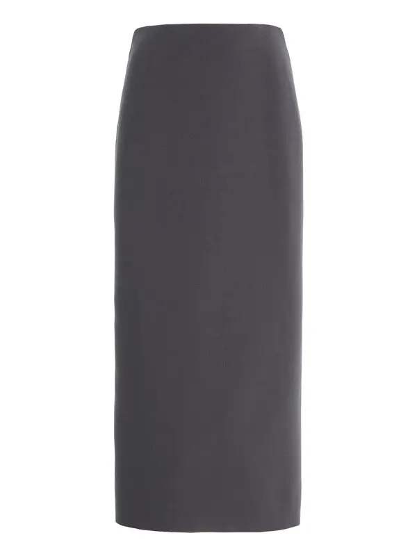 BIRROT Crepe Maxi Skirt - Silver