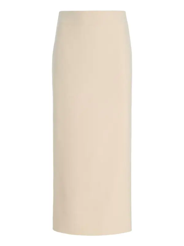 BIRROT Crepe Maxi Skirt - White
