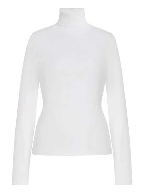 FLORE FLORE Dinah Cotton Turtleneck Top - White