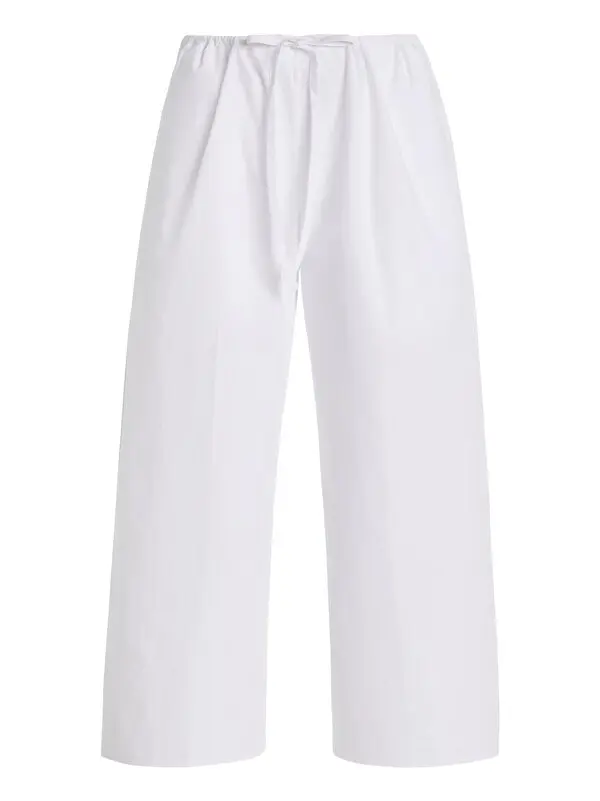 FLORE FLORE Josephine Cotton Wide Leg Trousers - White