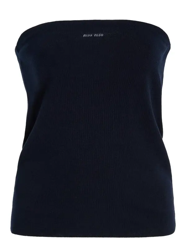 Miu Miu Knit Tube Top - Navy